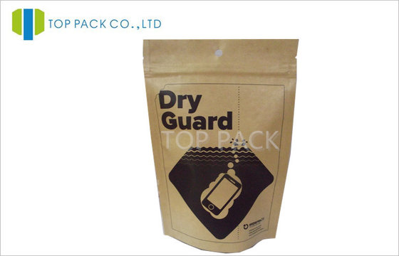 Gravure Printing Kraft Paper Stand Up Pouch Aluminum Foil Film With Customized Ziplock