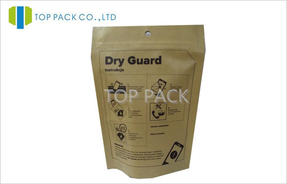 Gravure Printing Kraft Paper Stand Up Pouch Aluminum Foil Film With Customized Ziplock