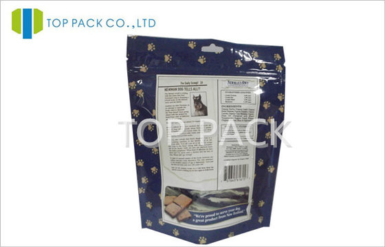 8oz Laminated Foil Pet Food Packaging Customized With Stand Up Ziplock