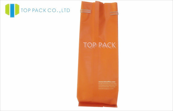 Orange Tin Tie Side Gusset Coffee Bags One Way Degassing Valve