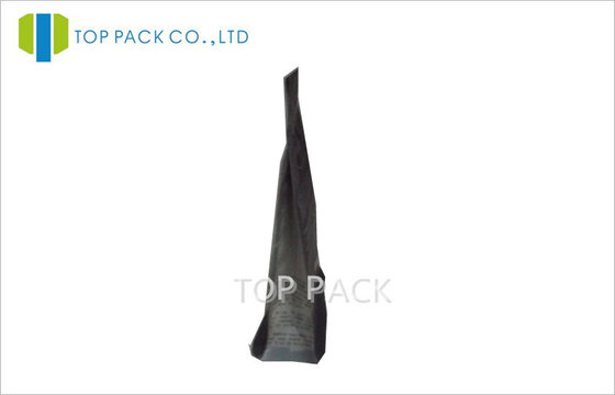 Black Print Plastic Stand Up Pouches Rectangle Bottom For Rice