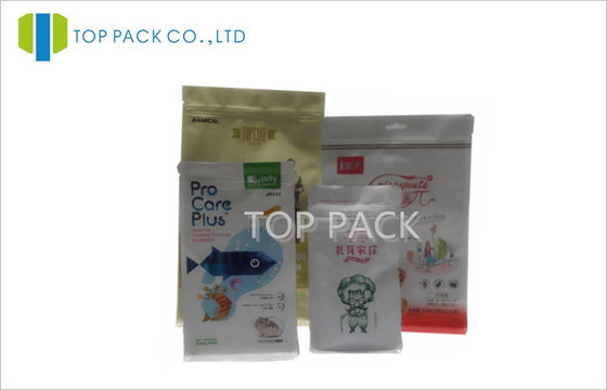 Rectangular Bottom Stand Up Pouch Packaging Zippered For Hamsters Food