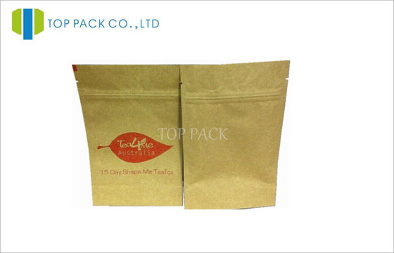 Reclosable Mini Kraft Paper Stand Up Pouch Bottom Gusset Dried Food