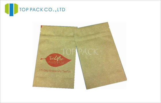 Reclosable Mini Kraft Paper Stand Up Pouch Bottom Gusset Dried Food