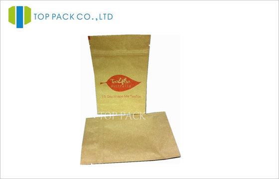 Reclosable Mini Kraft Paper Stand Up Pouch Bottom Gusset Dried Food