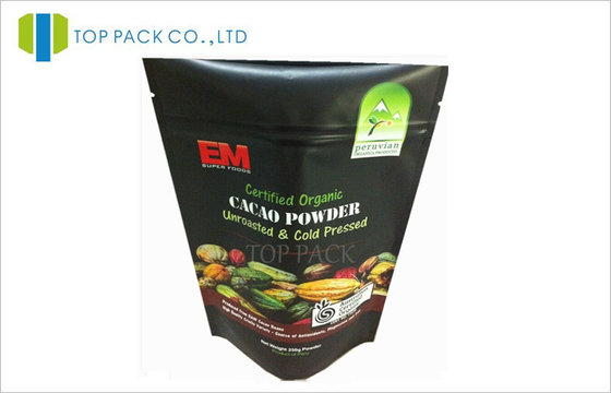 Health Food Powder Zipper Stand Up Food Pouches Custom Matte Finish