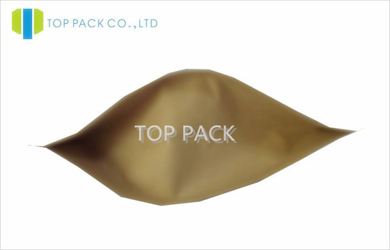 Kraft Paper Stand Up Pouch Bag With Valve , Durable Coffee Bean Bag