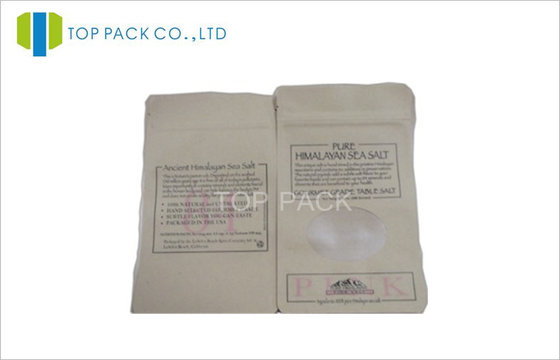 Customed Printing Kraft Paper Stand Up Pouch Zipper Clear Window