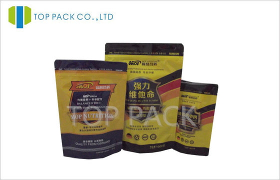 Heat seal Stand Up Resealable Foil Pouches Food Grade With Heat Seal