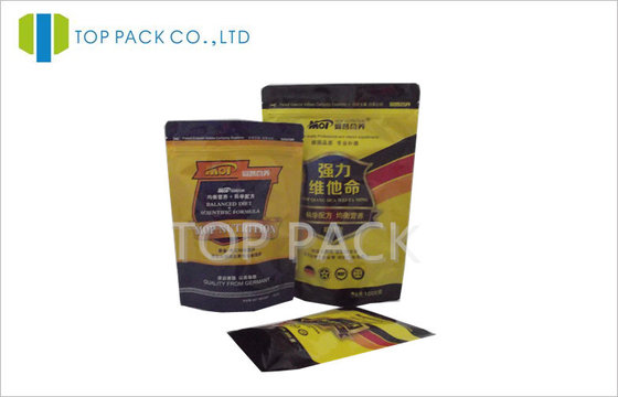Aluminum Foil Printed Stand Up Pouches Zipper Top , Sealing bag