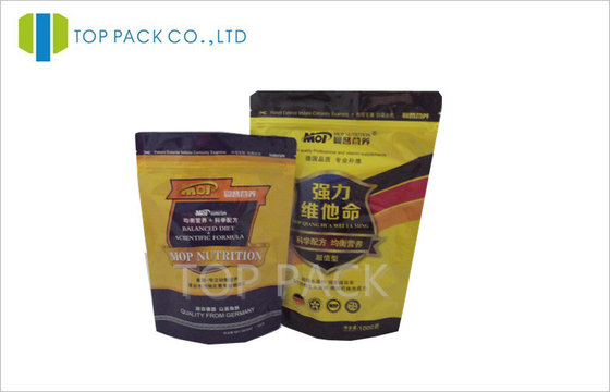 Aluminum Foil Printed Stand Up Pouches Zipper Top , Sealing bag