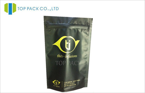 Resealable Black Matte Printed Stand Up Pouches 200g 500g Food Grade