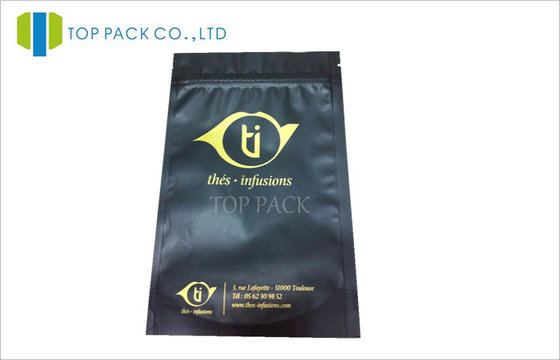 Resealable Black Matte Printed Stand Up Pouches 200g 500g Food Grade