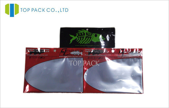 Waterproof Three Side Fishing Lure Packaging With Zipper , Heat Sealed