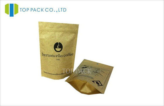 Coffee Bean Stand Up Pouch Packaging With Valve , stand up pouch bags