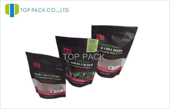 Moisture Proof PE Stand Up Pouches Seeds Resealable for nuts food