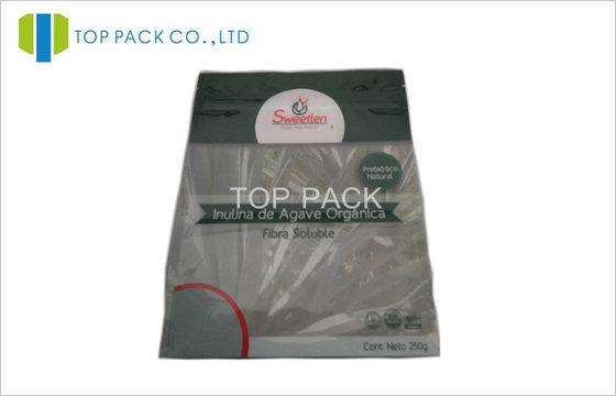 Customed Zipper Printed Laminated Pouches Resealable Organica Fibra Soluble