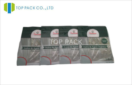 Customed Zipper Printed Laminated Pouches Resealable Organica Fibra Soluble