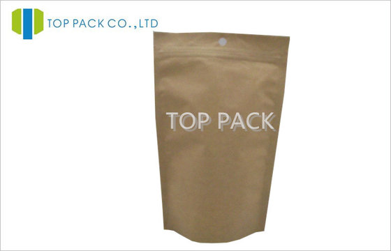 Clear Brown Kraft Paper Packaging Aluminum Foil , Gusset Bottom