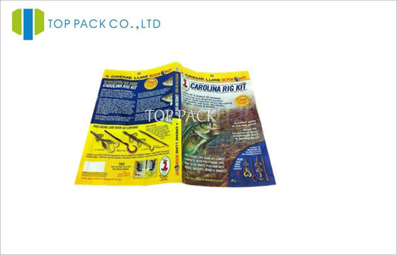 Yellow Plastic  Fishing Lure Packaging Foil Inside with Book Shape