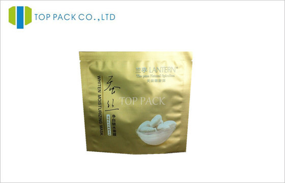 Golden 3 Side Aluminum Foil Bags Sealing Facial Mask Tear Notch
