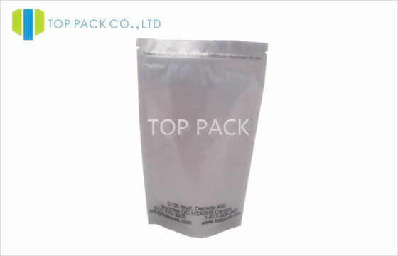 Sliver Foil Stand Up Pouches / Eco-Friendly foil stand up zip pouch for tea