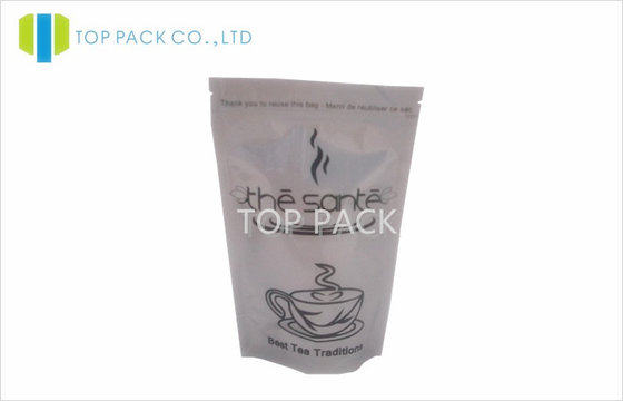 Sliver Foil Stand Up Pouches / Eco-Friendly foil stand up zip pouch for tea