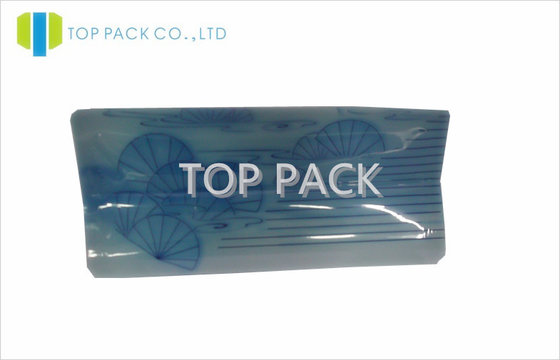 Custom Tea Blue Stand Up Pouch Packaging Block Bottom with Zipper