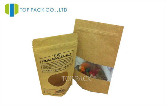 250g Reclosed Kraft Paper Packaging Food Storage , printed coffee bags