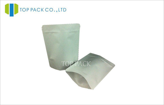 Plain White Kraft Paper Packaging , Aluminum Foil Bags Round Corner