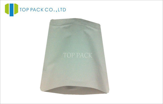 Plain White Kraft Paper Packaging , Aluminum Foil Bags Round Corner