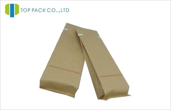 Side Gusset Kraft Paper Packaging White Valve , Offset Plate Printing