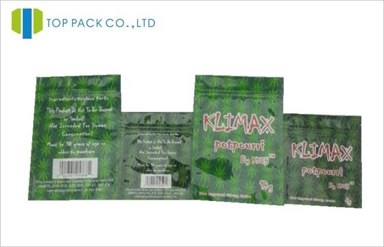 Klassic Klimax Herbal Incense Bags 10g Aluminum Foil with Green Printing