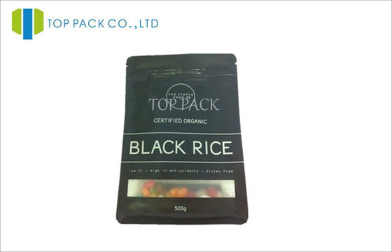 Stand up Coffee Packaging Bags Flat Bottom Black Matte , Gravure Printing