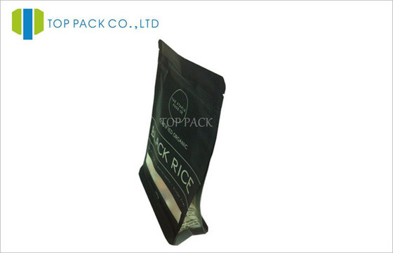 Stand up Coffee Packaging Bags Flat Bottom Black Matte , Gravure Printing
