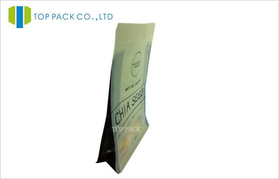 White Pet Food Packaging Clear Window Stand Up Block Bottom Matte