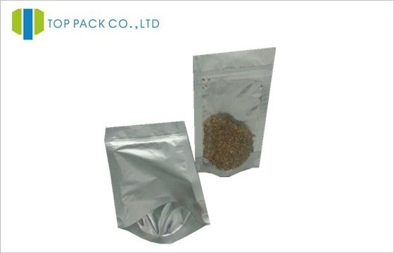 Aluminum Foil Stand Up Pouches Resealable Transparent for Coffee Store