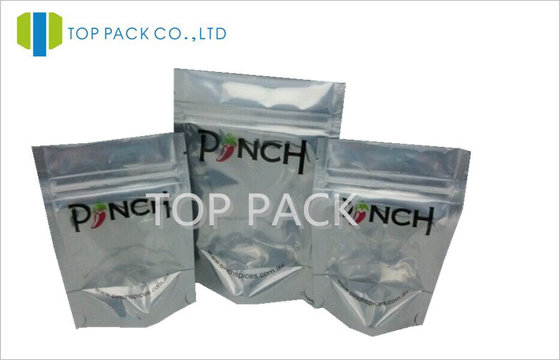 A Series Of Chili Foil Stand Up Pouches Front Clear Back Silver Zip Lock