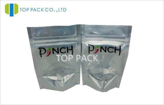 A Series Of Chili Foil Stand Up Pouches Front Clear Back Silver Zip Lock