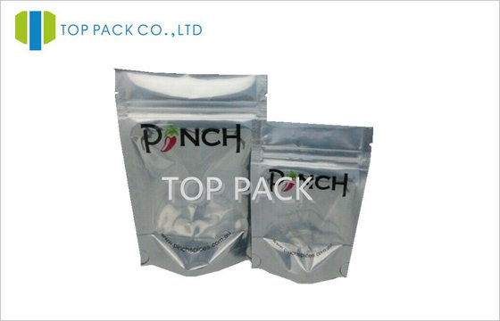 A Series Of Chili Foil Stand Up Pouches Front Clear Back Silver Zip Lock