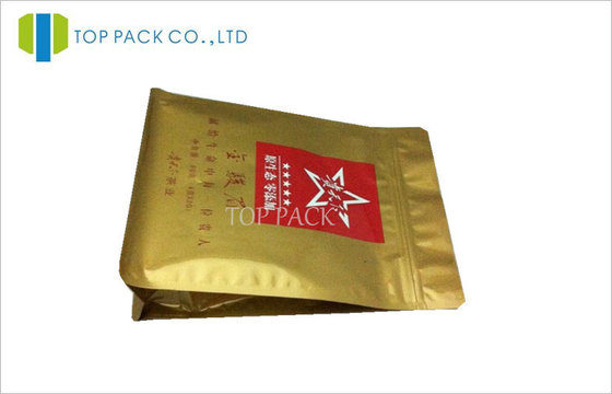 Golden Aluminum Ziplock Stand Up Pouches / stand up zip pouches