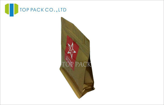 Golden Aluminum Ziplock Stand Up Pouches / stand up zip pouches