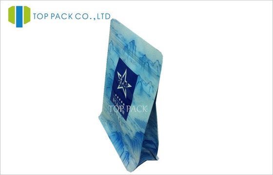 Plastic Lamination Stand Up Foil Pouches Block Flat Bottom Customized