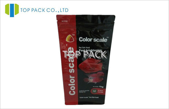 Pet Fish Lamination Ziplock Stand Up Pouches , Side Gusset Bags