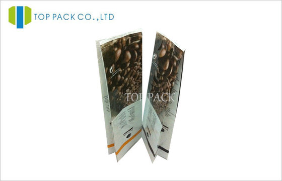 Moisture-Proof Glossy Side Gusset Bags Plastic With Air Valve Coffee Beans