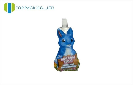 35g Full Print Foil Stand Up Pouch With Spout  For Children Bottom Open