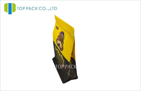 Flexible Gravure Printing Stand Up Pouch Packaging Block Bottom Ziplcok