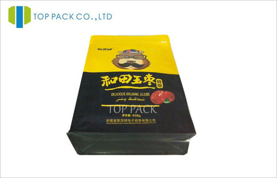 Flexible Gravure Printing Stand Up Pouch Packaging Block Bottom Ziplcok