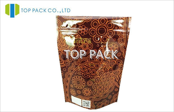 PET / PE Ziplock Stand Up Pouches 250g Coffee Bean Plastic Gravure Printing