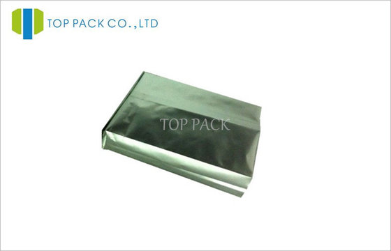 PET / AL Plain Aluminum Foil Bags Standup Bottom Side Gusset Back Sealing